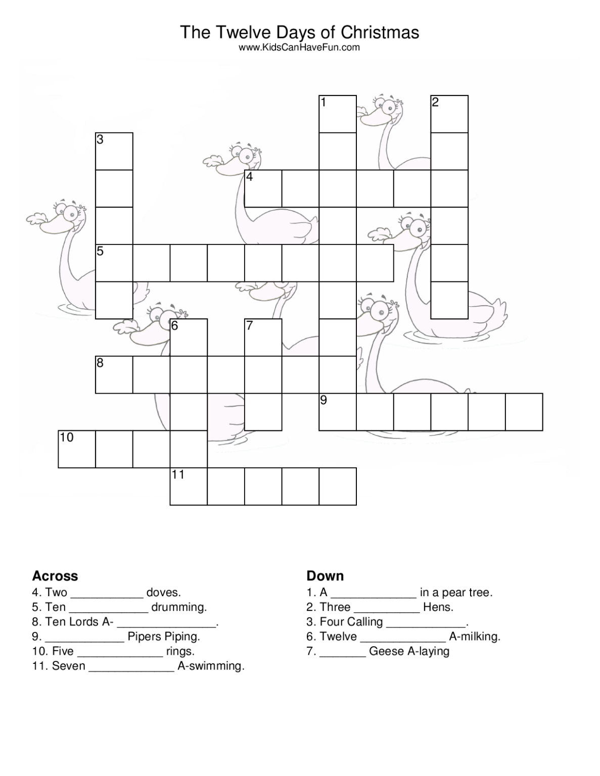 Easy Christmas Crossword Puzzles Printable ...