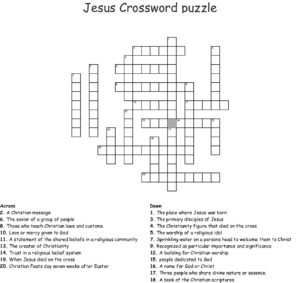 Easy Crossword Puzzles Jesus - Easycrosswordpuzzlesprintable.com