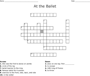 Easy Dance Crossword - Easycrosswordpuzzlesprintable.com